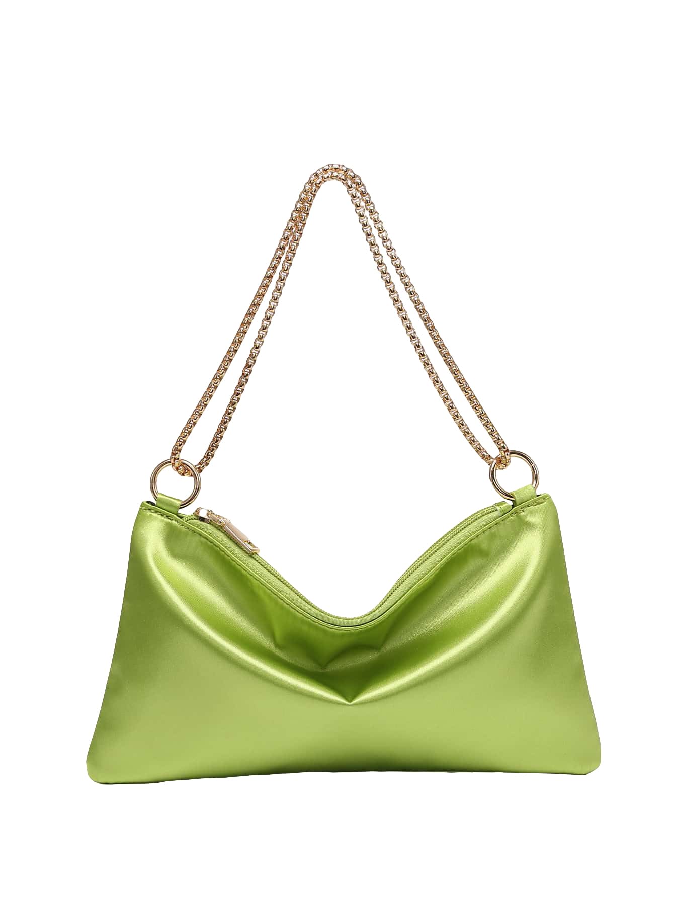 Verdusa Women's Satin Evening Handbag Shoulder Bag Purse Light Green one-size