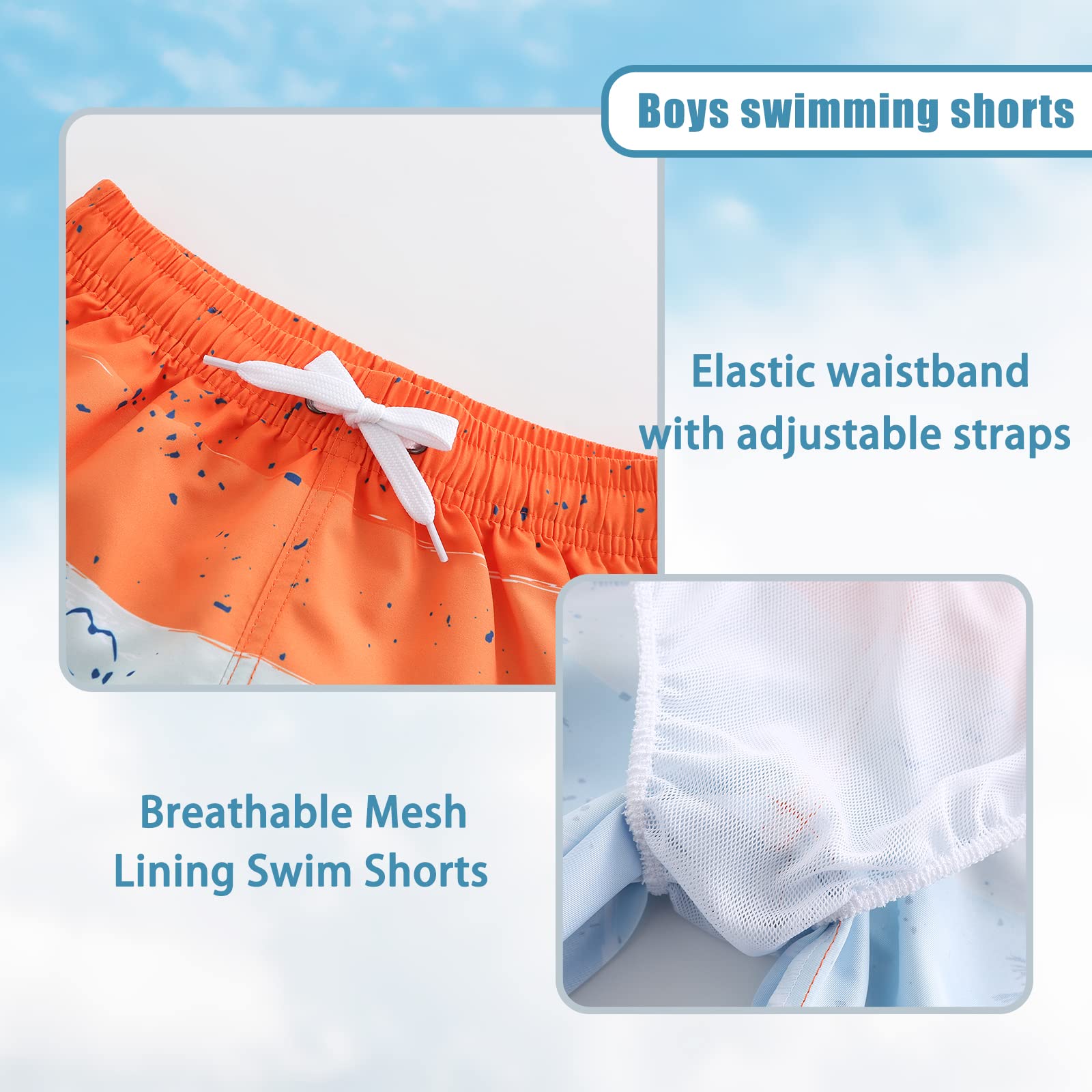 Aisyee Big Boys Swim Trunks Quick Dry Swim Shorts for Kids Beach Boards Shorts with Hawaiian 3D Prints Swimwear Seaside Size 16/14-16 Years
