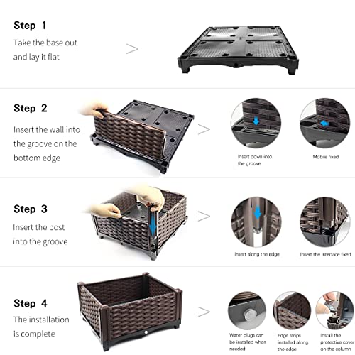 Elevated Garden Raised Beds Planter Kits for Flower Vegetable Grow Pots,Flowers Growing Box Container with Legs (Pack of 4)