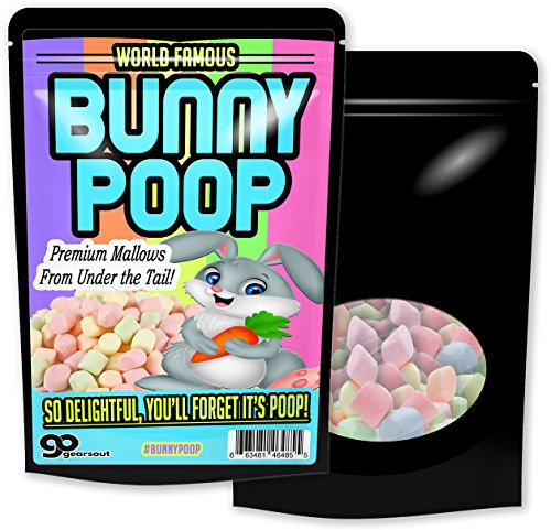 Gears Out Bunny Poop Mallows Candy Gag Funny Easter Basket for Adults Stocking Stuffers Rabbit Poop Colorful Marshmallows for Teens Weird Pranks for Kids