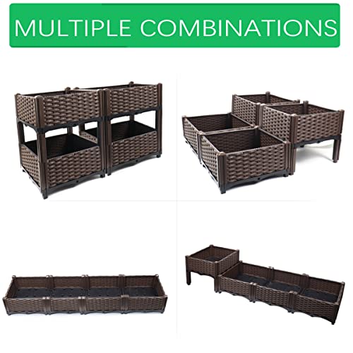 Elevated Garden Raised Beds Planter Kits for Flower Vegetable Grow Pots,Flowers Growing Box Container with Legs (Pack of 4)