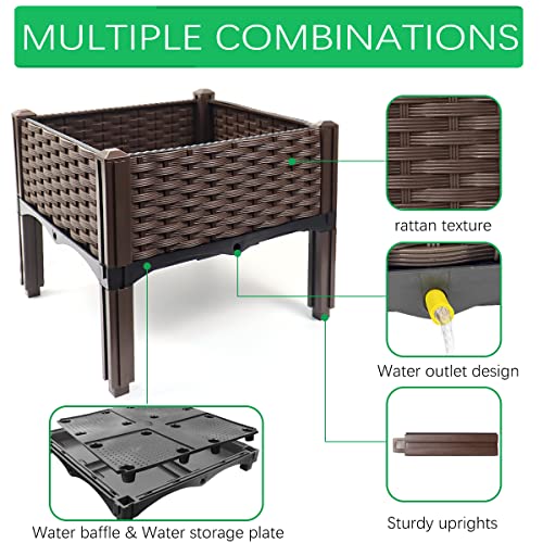 Elevated Garden Raised Beds Planter Kits for Flower Vegetable Grow Pots,Flowers Growing Box Container with Legs (Pack of 4)