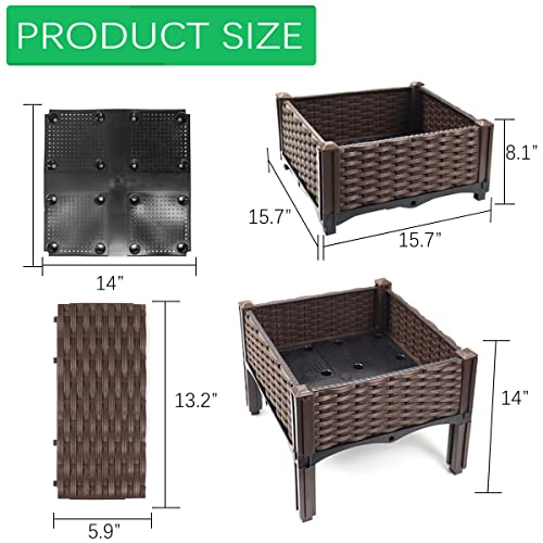 Elevated Garden Raised Beds Planter Kits for Flower Vegetable Grow Pots,Flowers Growing Box Container with Legs (Pack of 4)