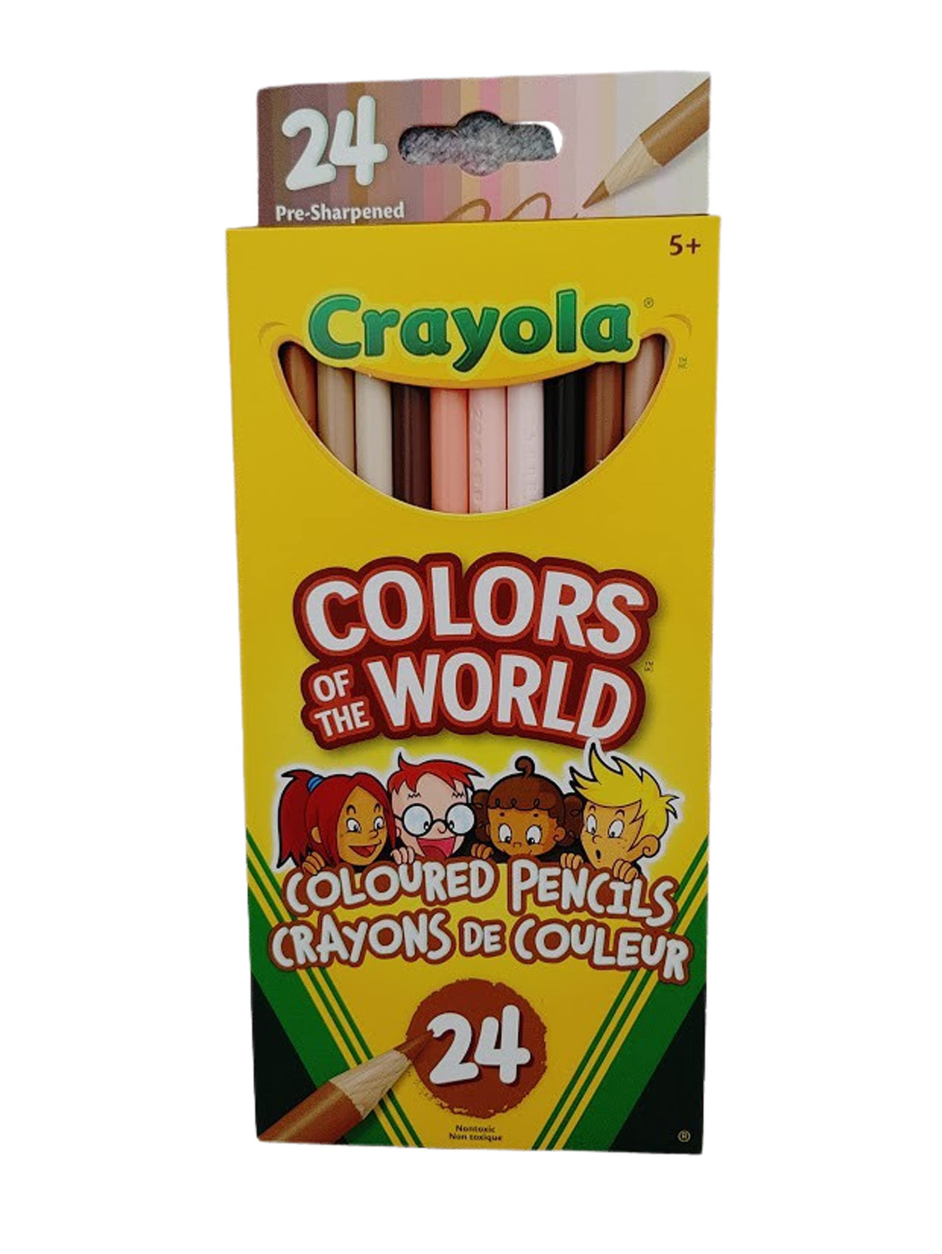 Crayola - Colors of the World Bundle - 24 Crayons + 24 Pencil Crayons + 48 pg Coloring Book - Great for kids of all ages.