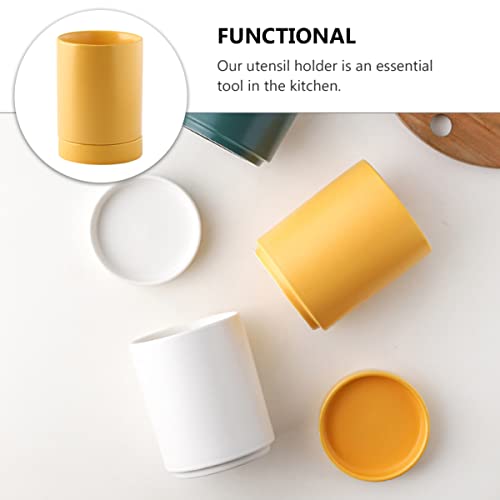1 Set Storage Multipurpose Home Rest Holder Ceramic Rack Canister Utensil Caddy and Tool Pen Fork Ware Makeup Matte Kitchen Basket Spoons Spatulas with Decoration Counter