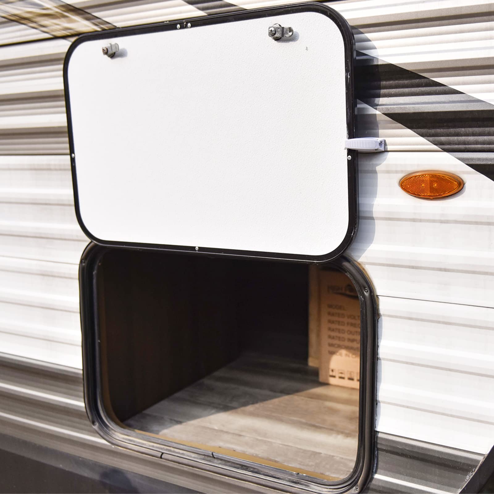 RVGUARD RV Door Holder, 12Pcs White Camper Door Holder, Keep The Baggage Door Open, for RV, Trailer, Camper Vans