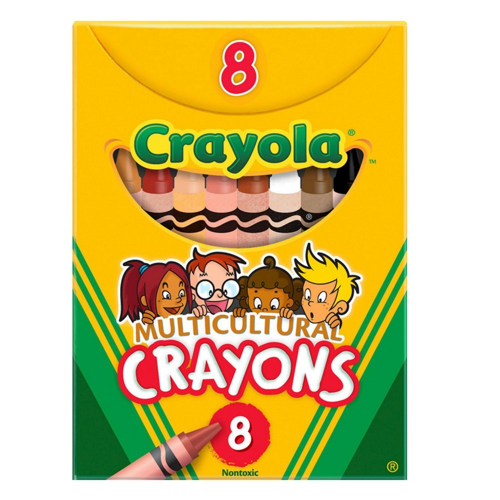 Crayola Multicultural Crayons Assorted, Non-Toxic Box of 8, Bundled With a Box of 24 Crayola Crayons