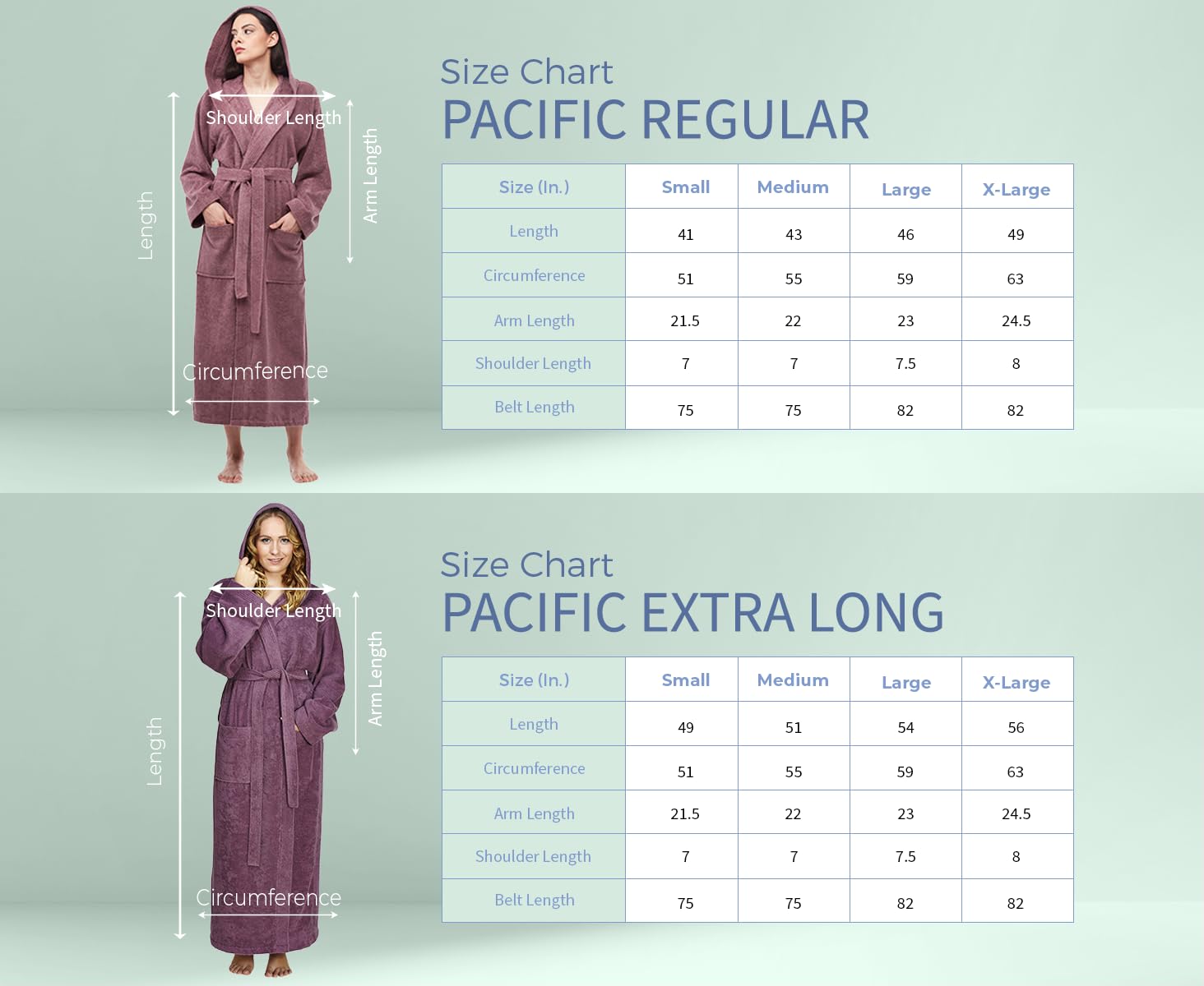 Arus Womens Pacific Long Style Full Length Robe Hooded Turkish Cotton Plum X-Large