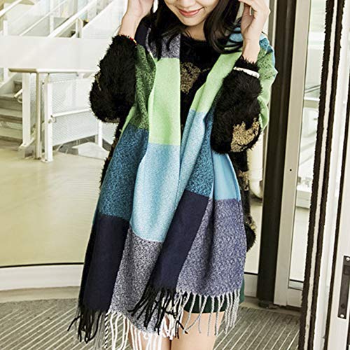 YSense Women's Long Plaid Blanket Scarf Chunky Oversized Winter Fall Warm Scarf Big Tartan Scarves Wrap Shawl Ladies Gifts