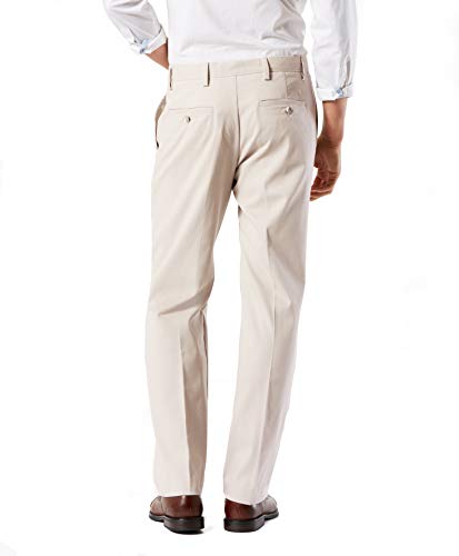 Dockers Men's Classic Fit Easy Khaki Pants-Pleated (Standard and Big & Tall), Cloud, 36W x 34L