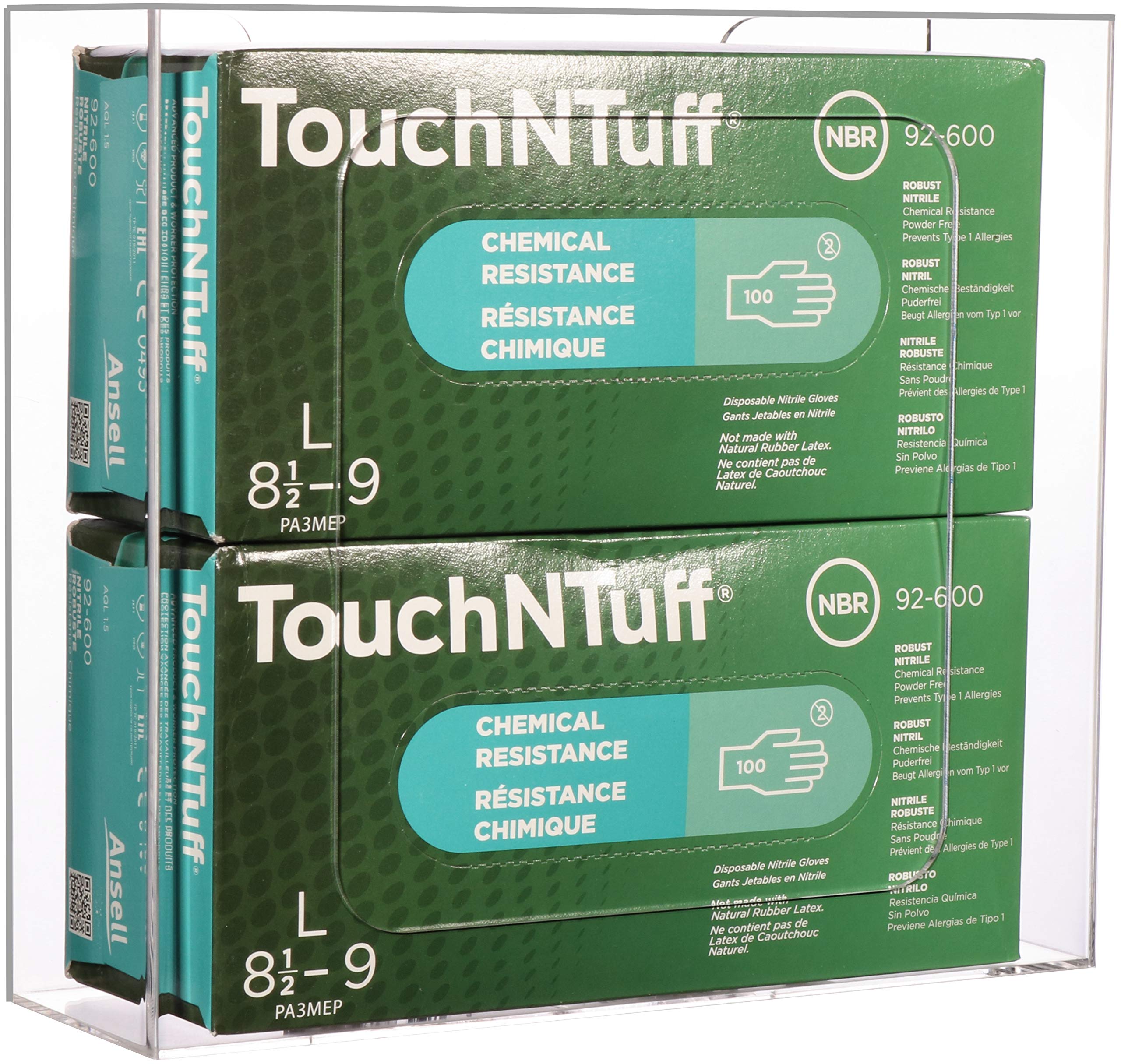 Cq acrylic Clear Wall Floating Glove Rack and Glove Box Dispenser Holder 10.2βx12.5βx3.5β Pack of 1