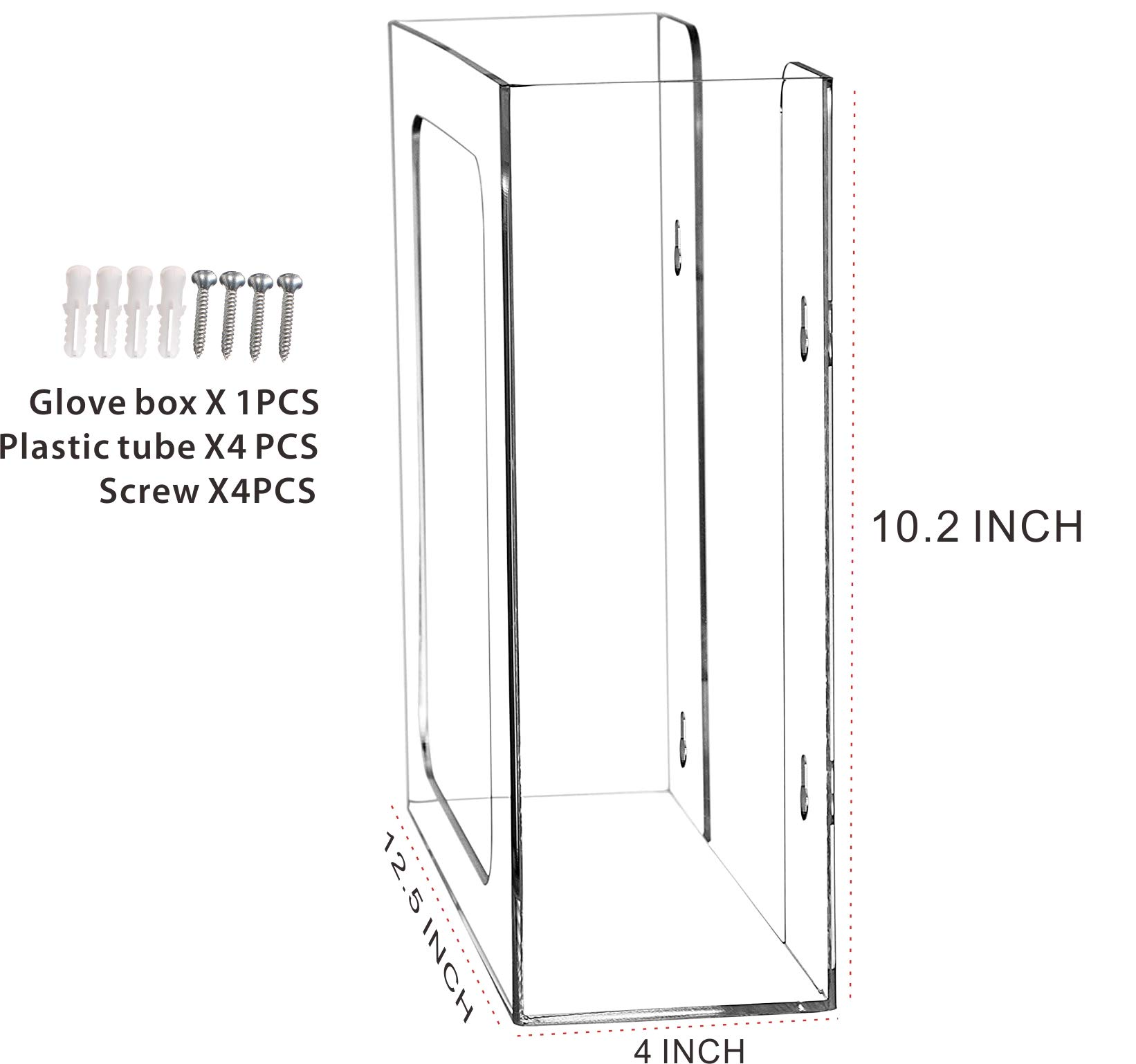 Cq acrylic Clear Wall Floating Glove Rack and Glove Box Dispenser Holder 10.2βx12.5βx3.5β Pack of 1