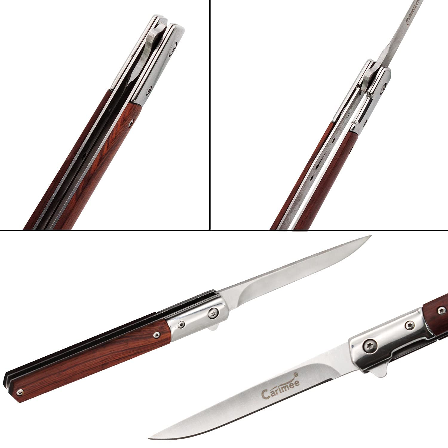 Carimee Slim Pocket Knife 4", Thick Blade Folding Knife - Perfect for Everyday Carry, Durable 7Cr17MoV Steel Blade, 2023 Gifts fo men women