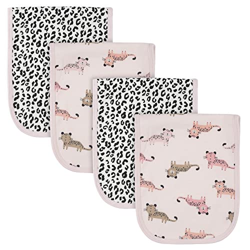 Gerber Baby 4-Pack Terry Burp Cloths, Leopard, One Size