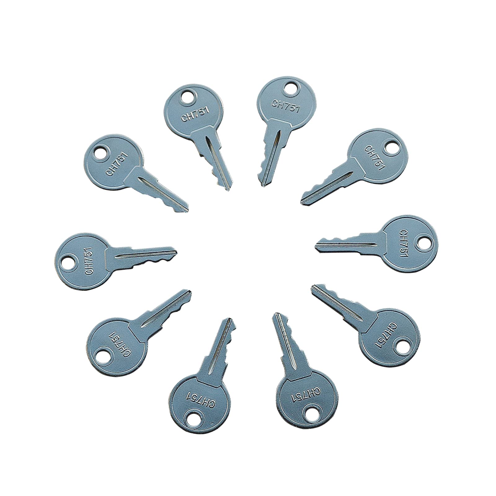 Recmod 10Pcs Keys CH751 751 Replacement Keys Universal Fitment for RV Compartments Campers Cabinet Door Hatch Locks Carts T-Handles Pickup Shells Tool Boxes Trash Laundry Chutes Sprinkler Controllers