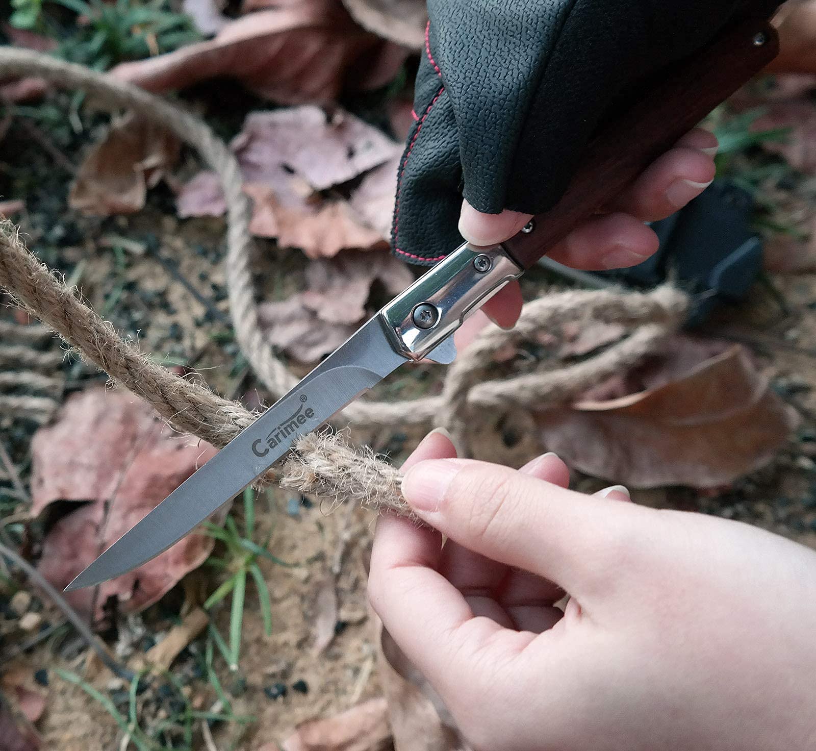 Carimee Slim Pocket Knife 4", Thick Blade Folding Knife - Perfect for Everyday Carry, Durable 7Cr17MoV Steel Blade, 2023 Gifts fo men women