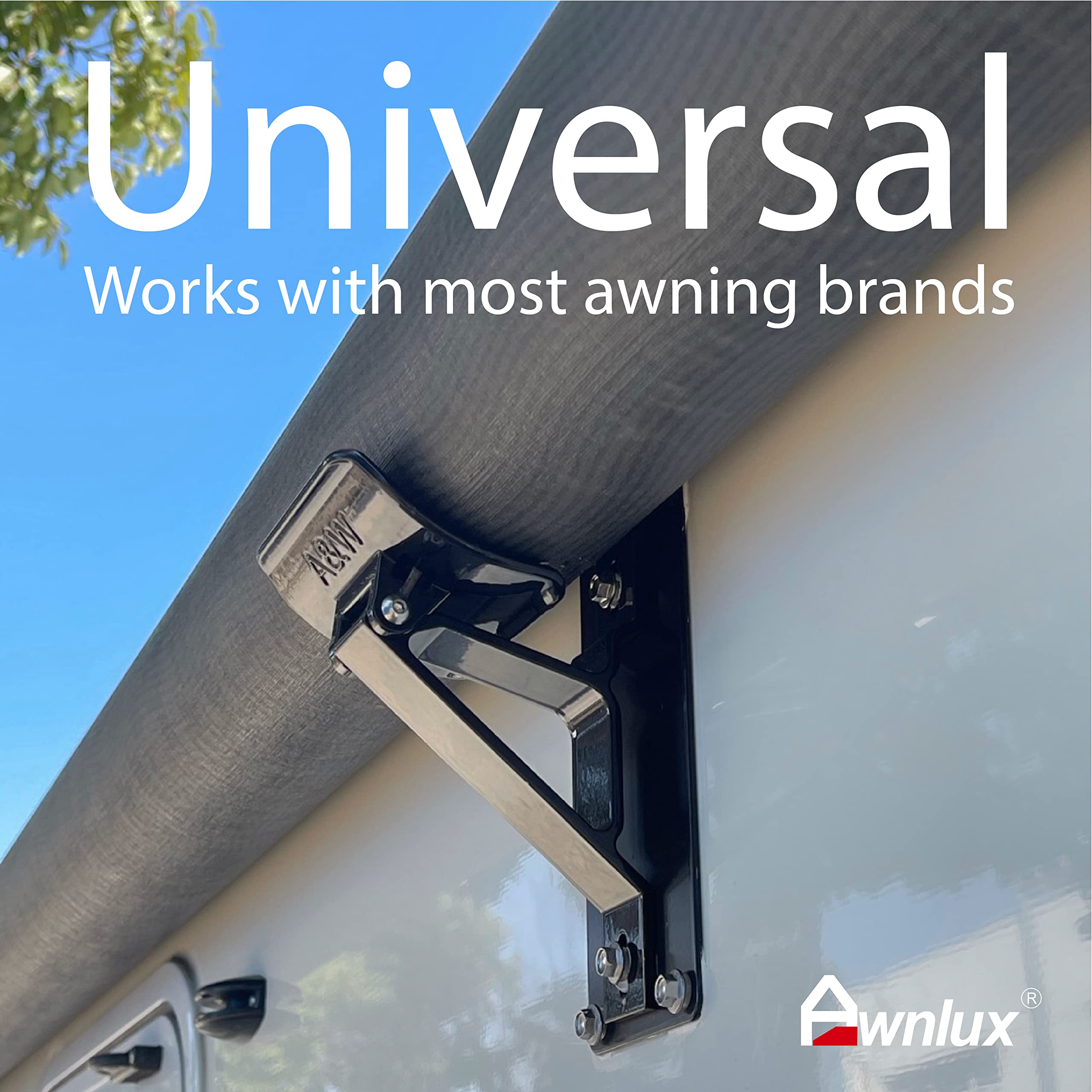 Awnlux RV Awning Support RV Awning Center Support Roller Cradle Support for RV Camper Awning - Black