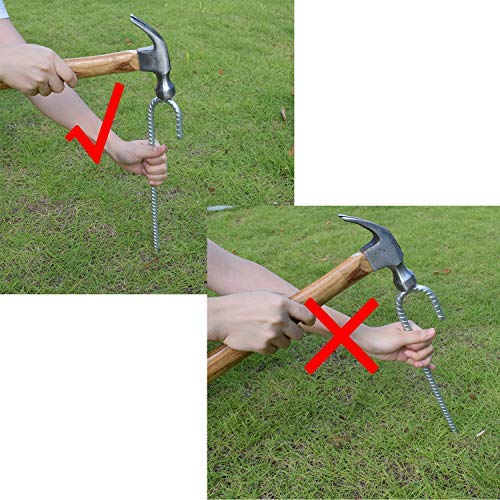 AAGUT 8 Pack Galvanized Rebar Tent Stakes J Hook 12 Inch, Chain Link Fence Stakes Canopy Yard Landscape Garden Staples, Heavy Duty Metal Steel Ground Anchors