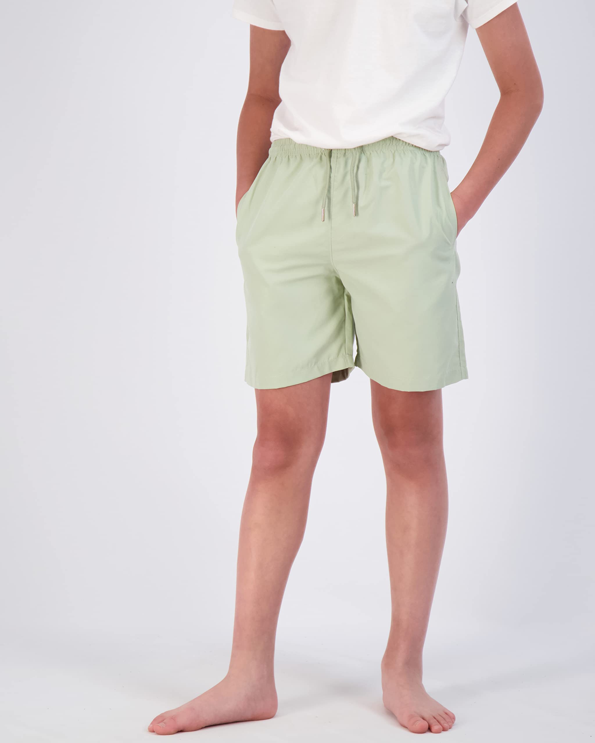 Real Essentials 3-Pack: Boys Swim Suit Board Shorts Kids Trunks Drawstring Short Beach Swimwear Boy Surf Summer Swimming Swimsuit Bathing Youth Little Quick Dry Pool Liner - Set 3, L (10/12)