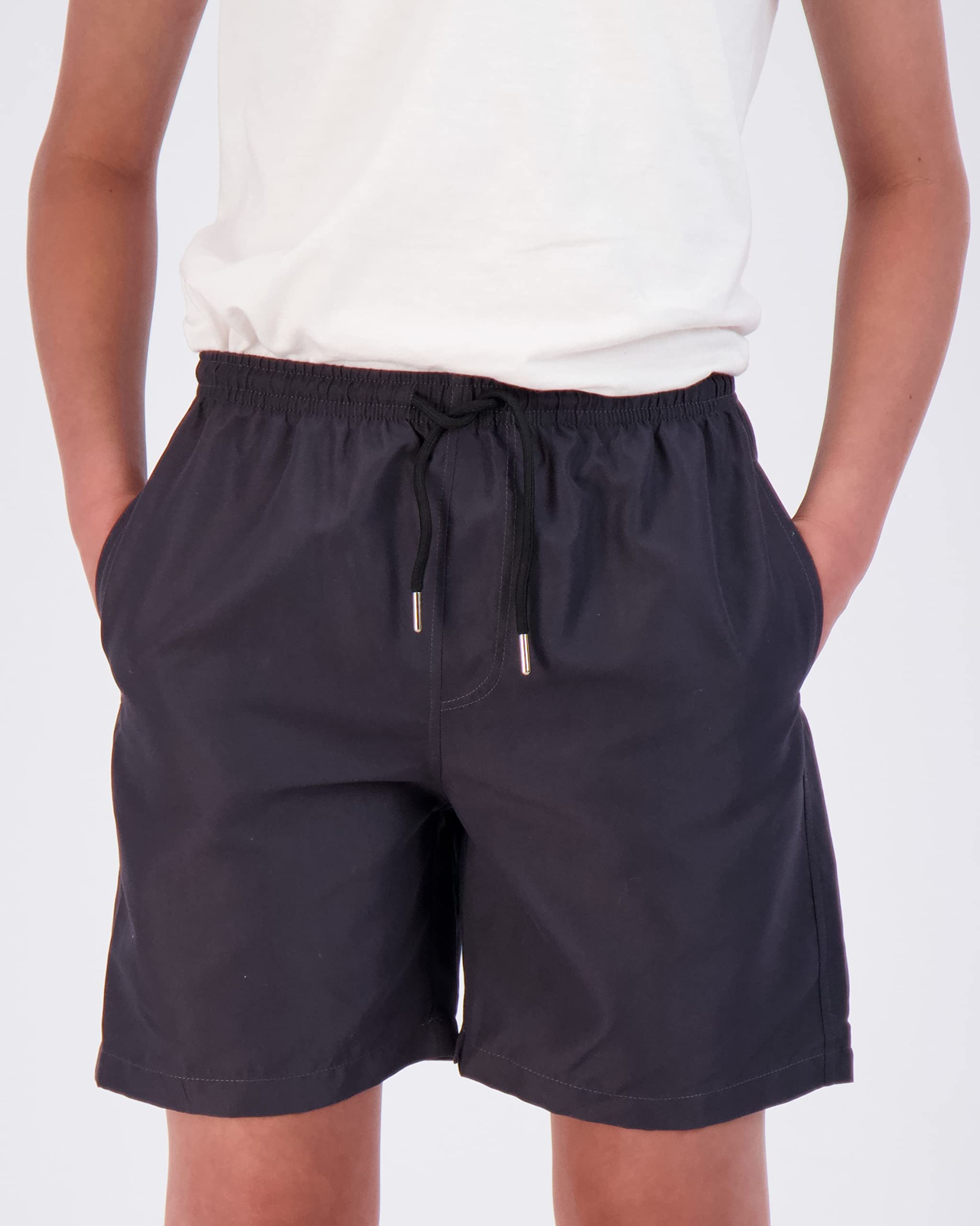 Real Essentials 3-Pack: Boys Swim Suit Board Shorts Kids Trunks Drawstring Short Beach Swimwear Boy Surf Summer Swimming Swimsuit Bathing Youth Little Quick Dry Pool Liner - Set 3, L (10/12)