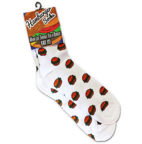 Gears Out Hamburger Socks - Weird Socks for Men and Women Grilling Fun BBQ Gifts Unisex Funny Burger Socks Teens Outdoor Grill Ideas Stocking Stuffers for Dads Meat