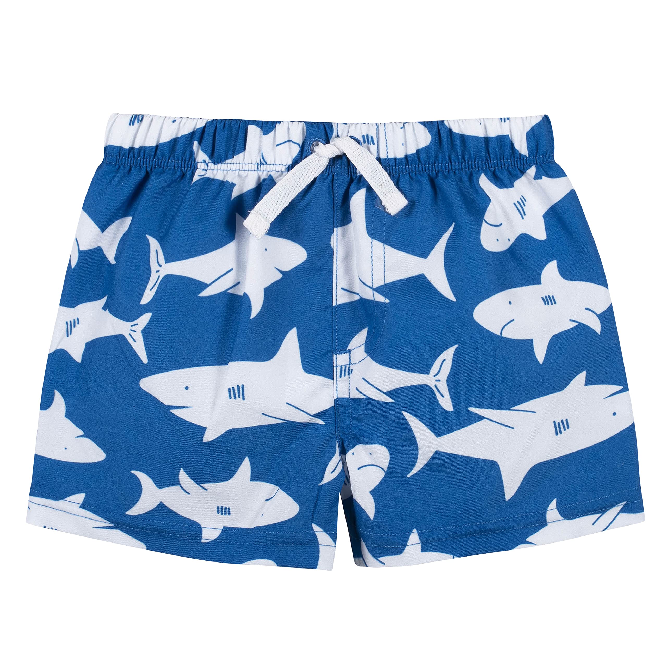 Gerber Baby Boy's Toddler Long Sleeved Rashguard Swim Bathing Suit Set, Blue and White Sharks, 18 Months