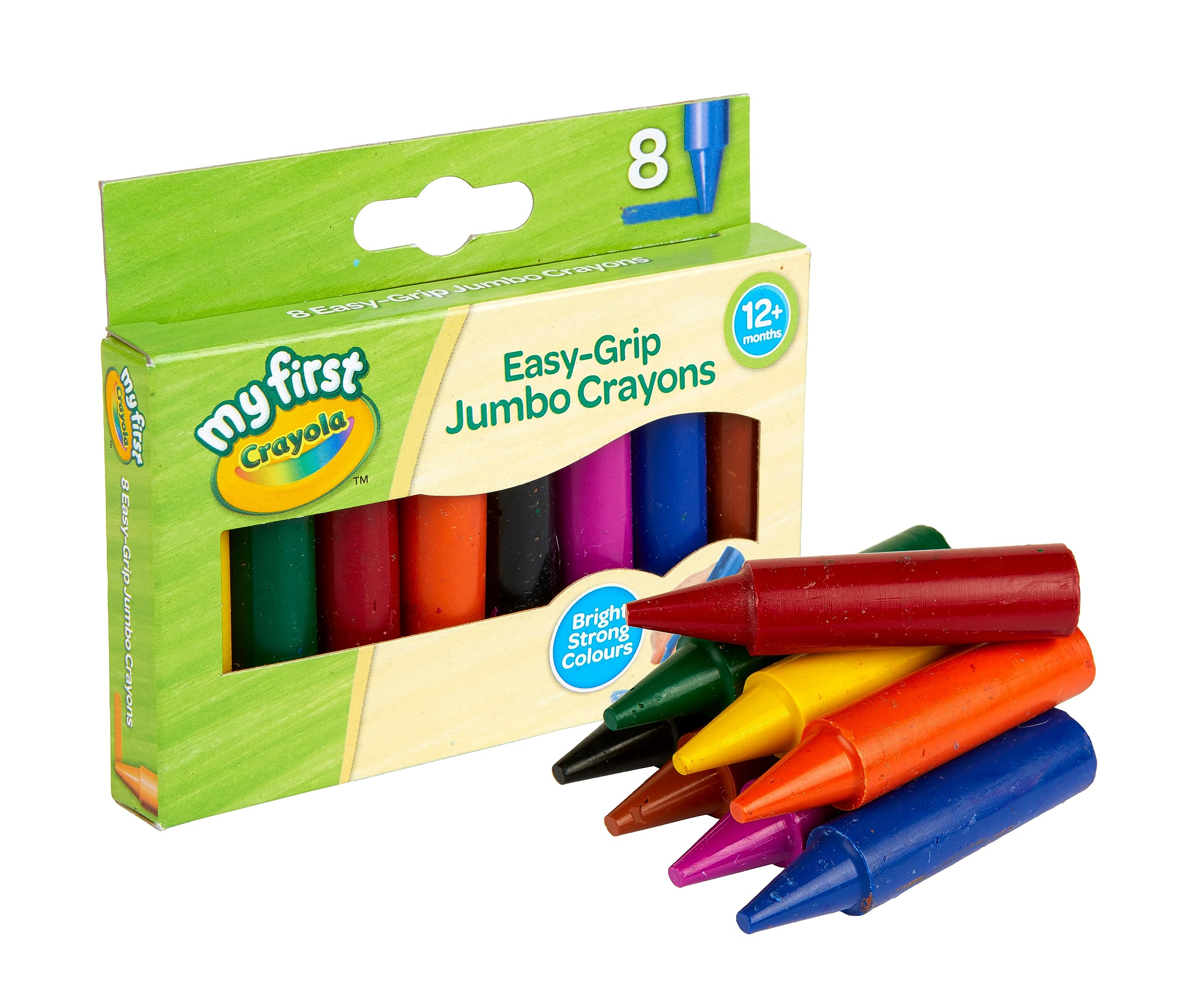 CRAYOLA MyFirst Jumbo Crayons - Assorted Colours (Pack of 8) | Easy-Grip Colouring Crayons Perfect for Toddlers Hands | Ideal for Kids Aged 12+ Months
