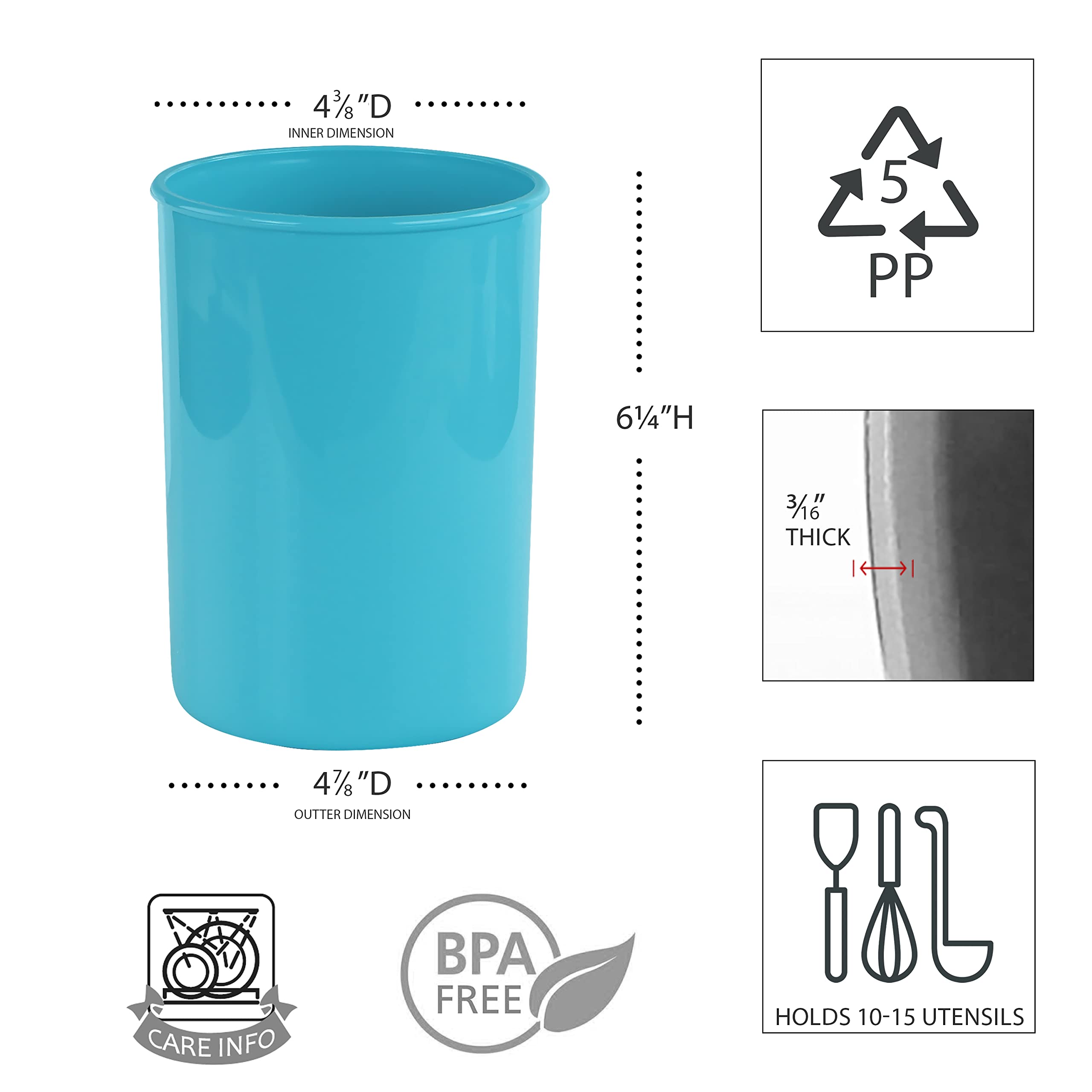 Reston Lloyd Multipurpose Utensil/Crock Holder, Turquoise, Mini Crock