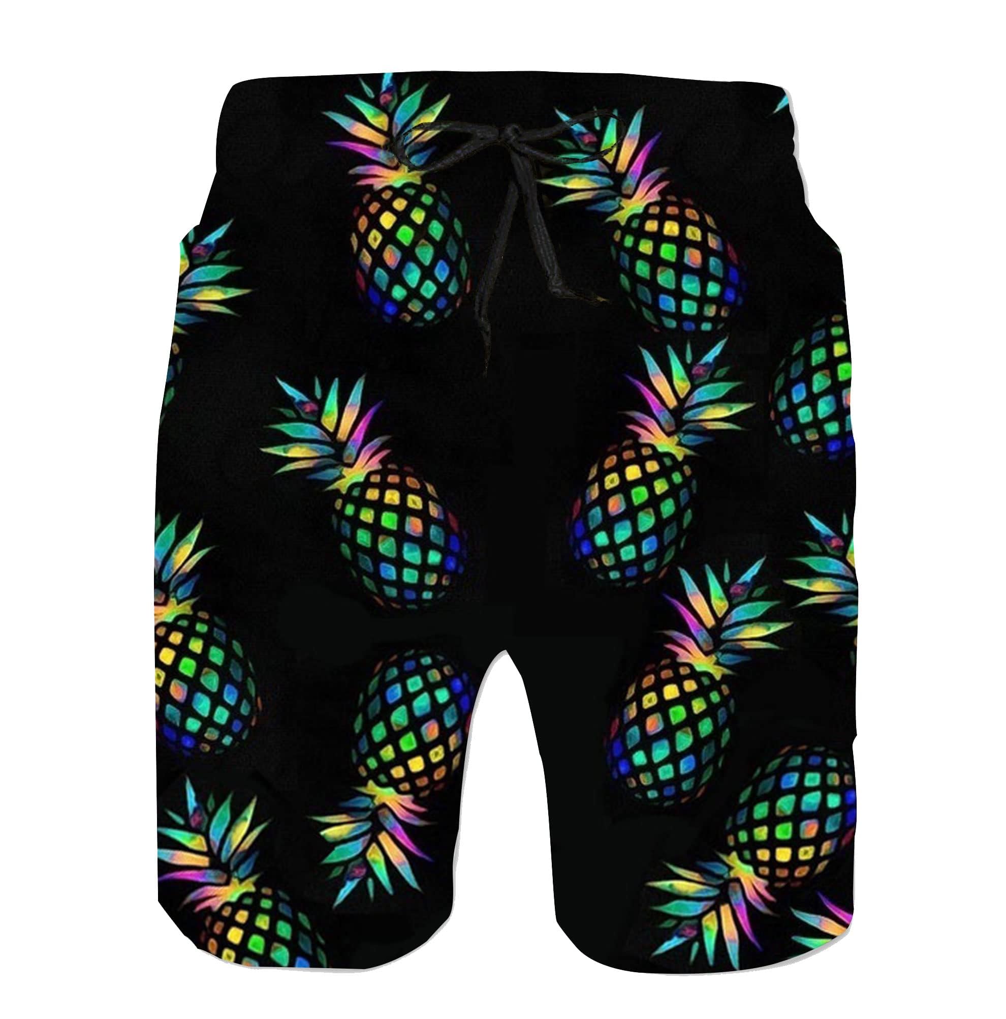 Heucapc Men's Swim Trunks Quick Dry Swimming Trunks Pineapple Swim Trunks with Mesh Lining and Pockets XXL
