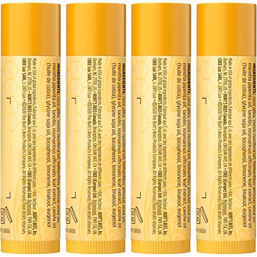 Burt’s Bees Christmas Gifts, 4 Lip Balm Stocking Stuffers Products, Beeswax Bounty Classic Set - Beeswax Moisturizing Lip Balm
