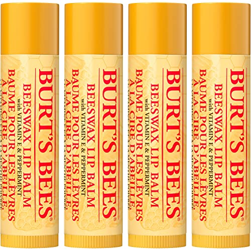Burt’s Bees Christmas Gifts, 4 Lip Balm Stocking Stuffers Products, Beeswax Bounty Classic Set - Beeswax Moisturizing Lip Balm