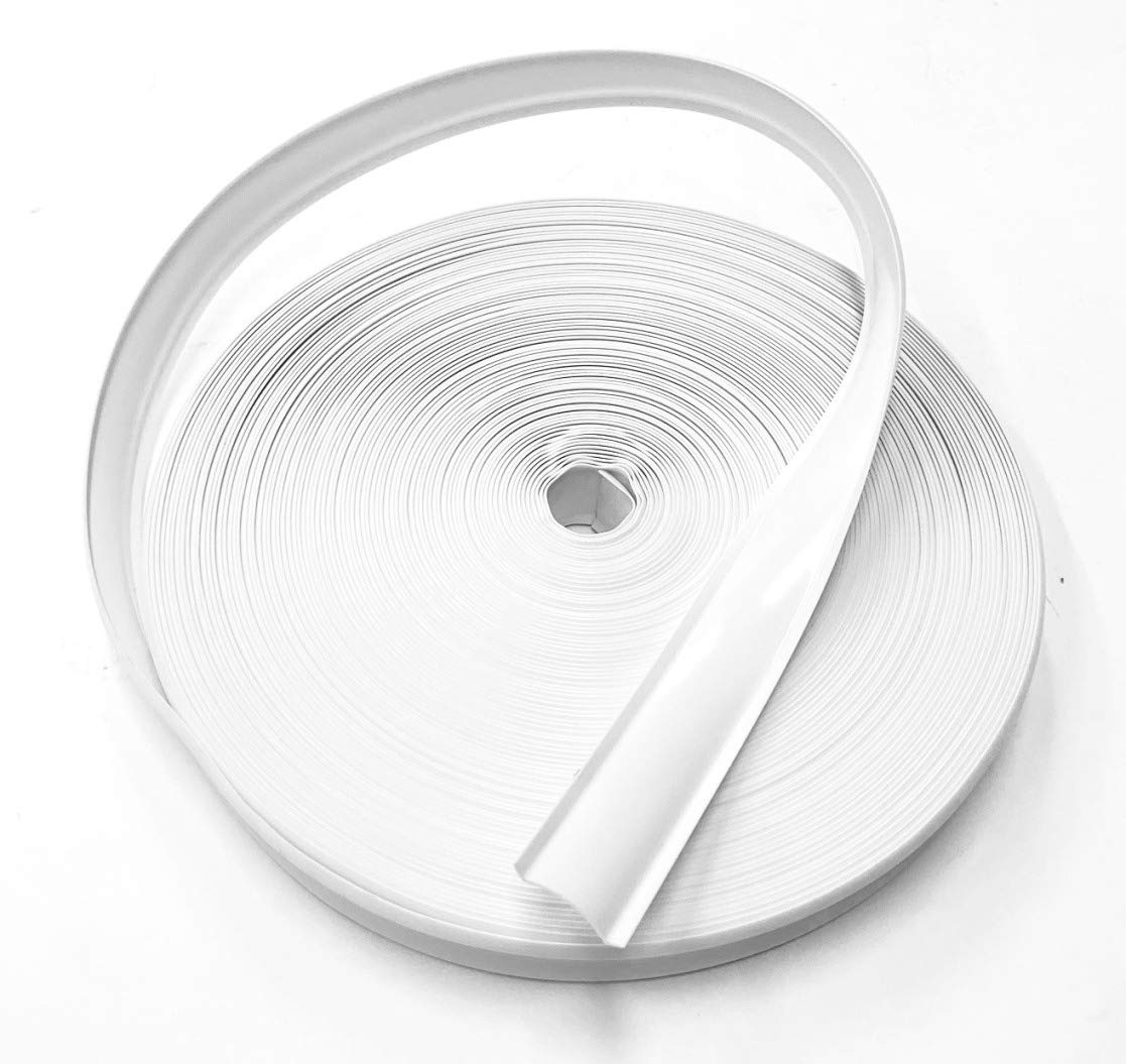 QPN White Vinyl 5/8" Insert Molding Trim Screw Cover RV Camper Travel Trailer (35 ft, White)