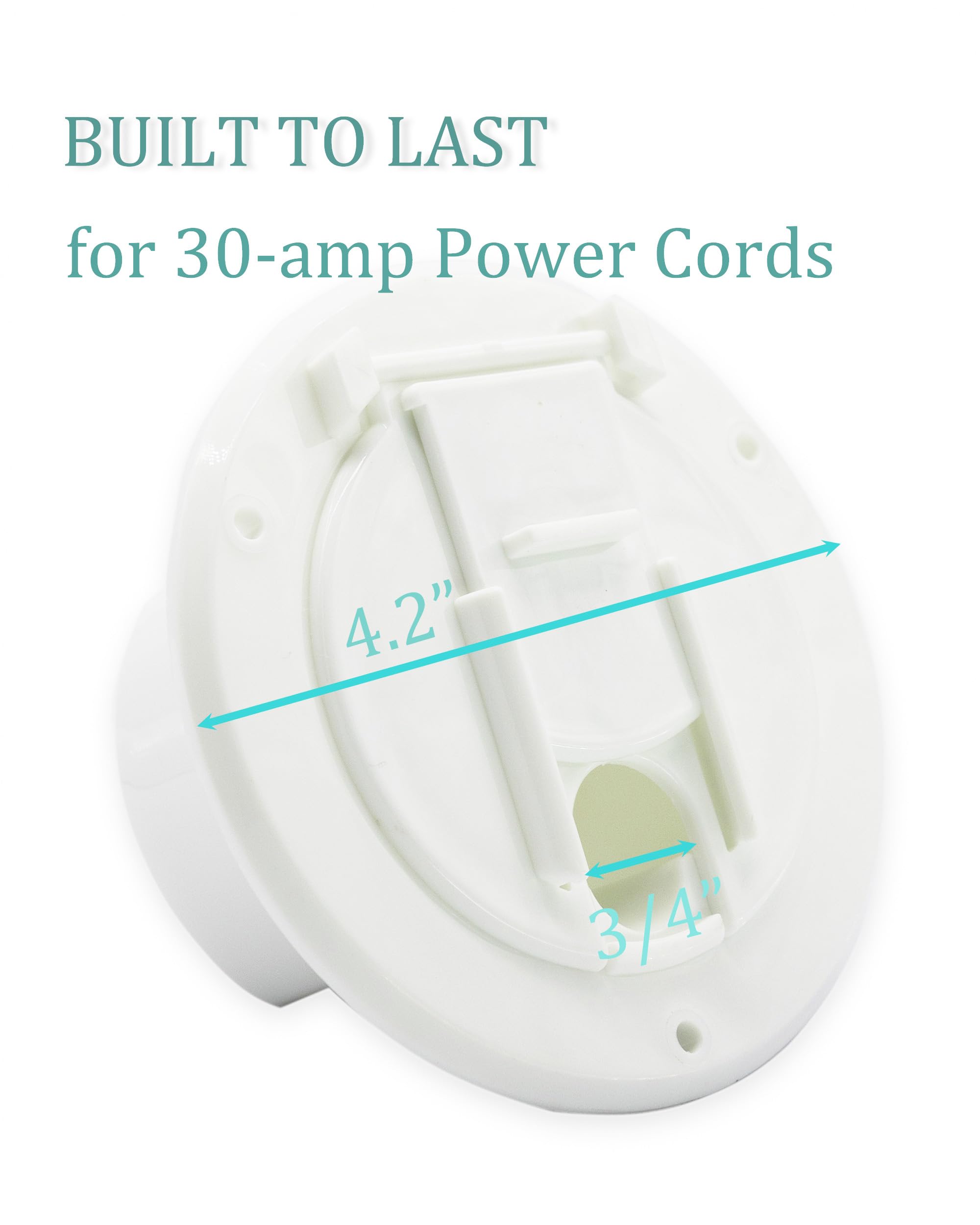 X-Haibei RV Trailer Camper Electric Power Cord Cable Hatch Round Fits 2-3/4 inches Dia. Hole Flip Up Cover (White)