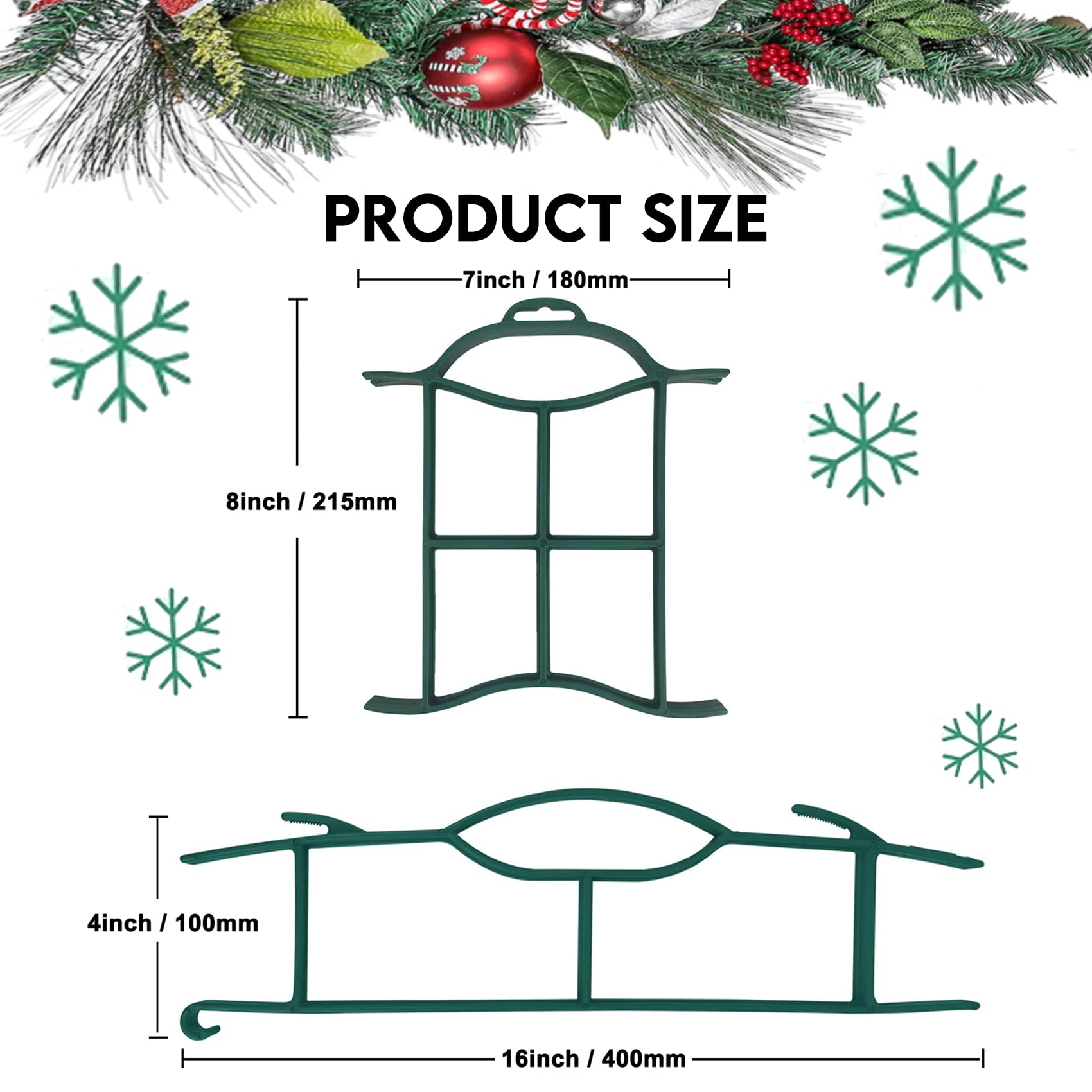 EDSRDUS Set of 6 Rope Winder, Strong & Hangable Light & Cord Wind Up Christmas Light Storage for Organizing Christmas Lights & Electric Cords, Each Holds Up to 98 ft (Green, 7inch x 8inch)