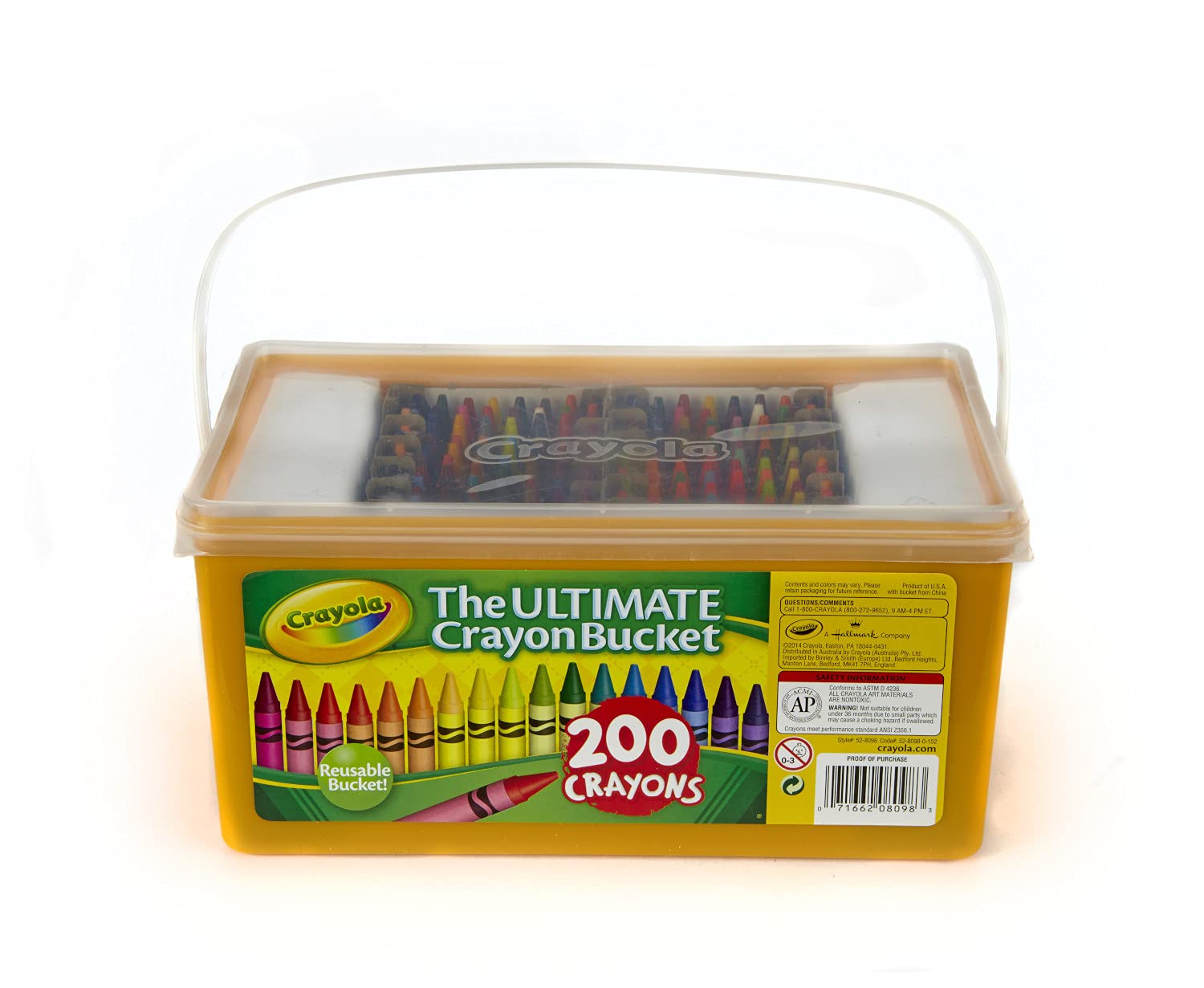 Crayola Ultimate Crayon Bucket, 200 Crayons, Duplicates of Favorite Colors, Gift for Kids
