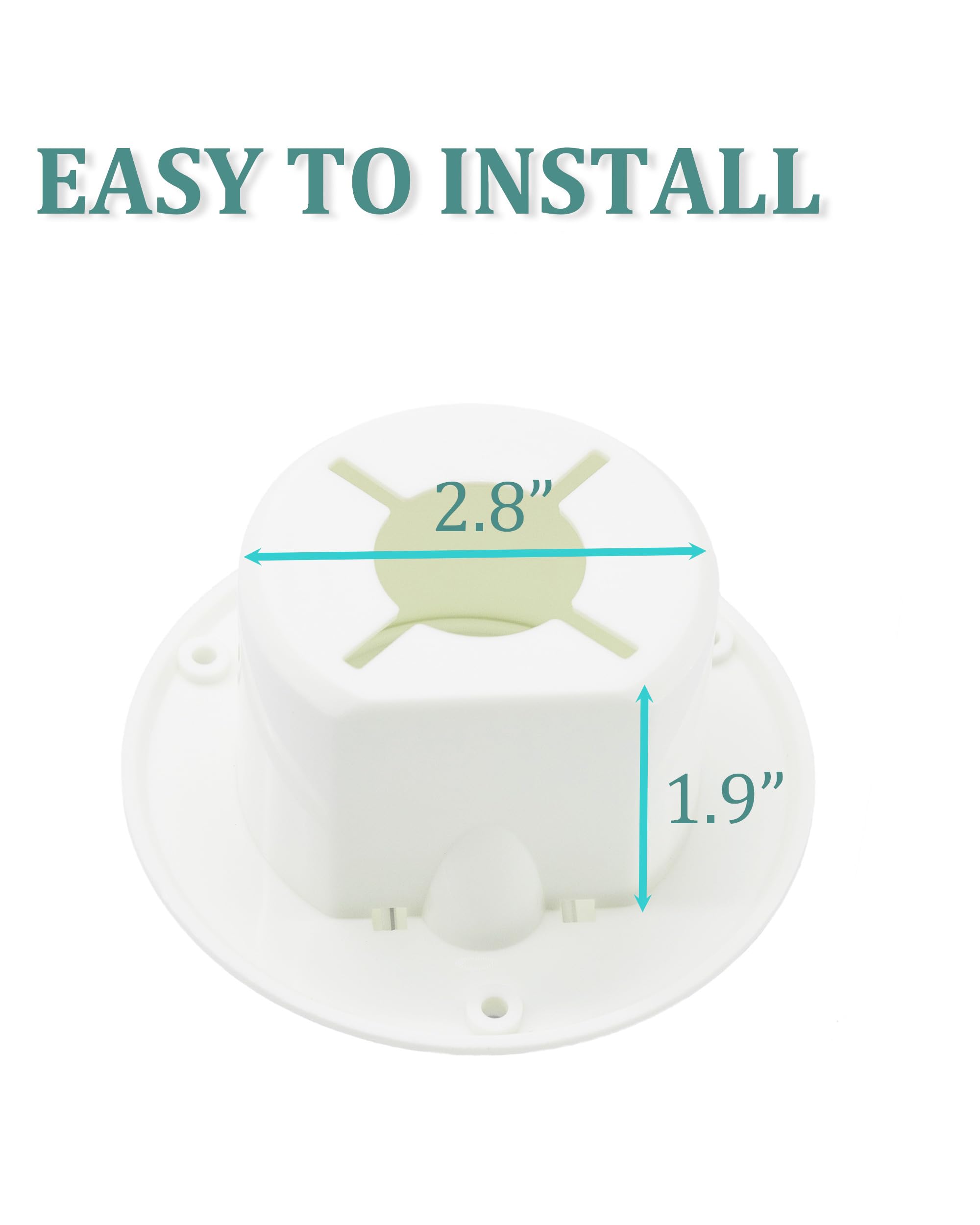 X-Haibei RV Trailer Camper Electric Power Cord Cable Hatch Round Fits 2-3/4 inches Dia. Hole Flip Up Cover (White)