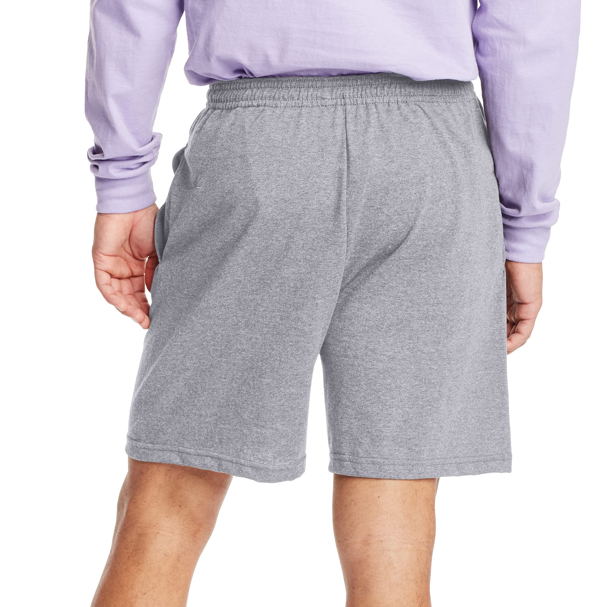 Hanes Mens Jersey Cotton With Pocket Workout-and-training-shorts, Light Steel, 3X-Large US