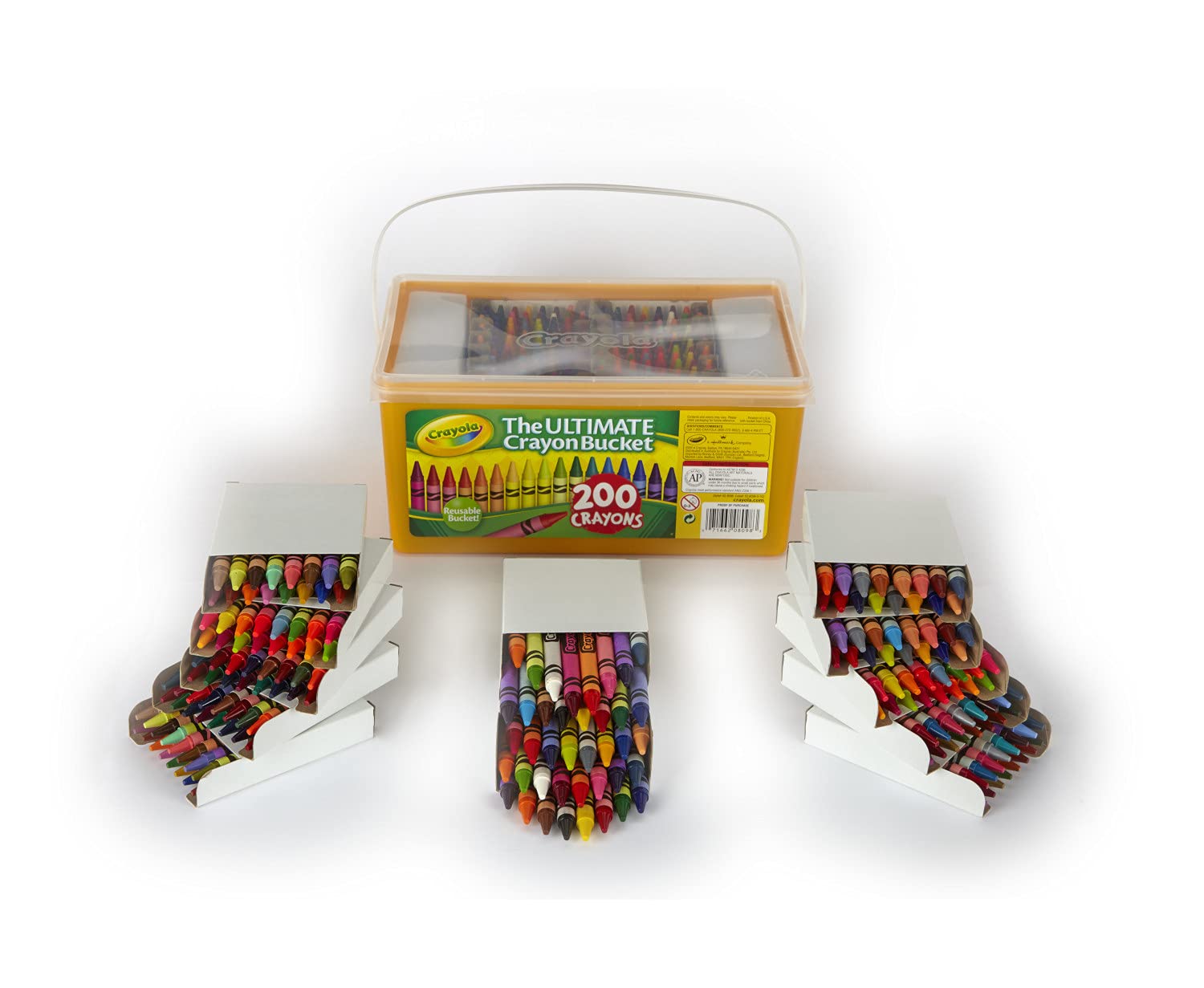 Crayola Ultimate Crayon Bucket, 200 Crayons, Duplicates of Favorite Colors, Gift for Kids