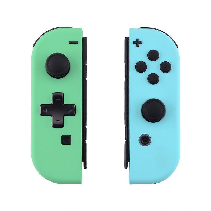eXtremeRate Mint Green & Heaven Blue DIY Housing (D-Pad Version) with Full Buttons for Joycon Handheld Controller, Replacement Shell for Nintendo Switch & Switch OLED [Only The Shell, NOT The Joycon]