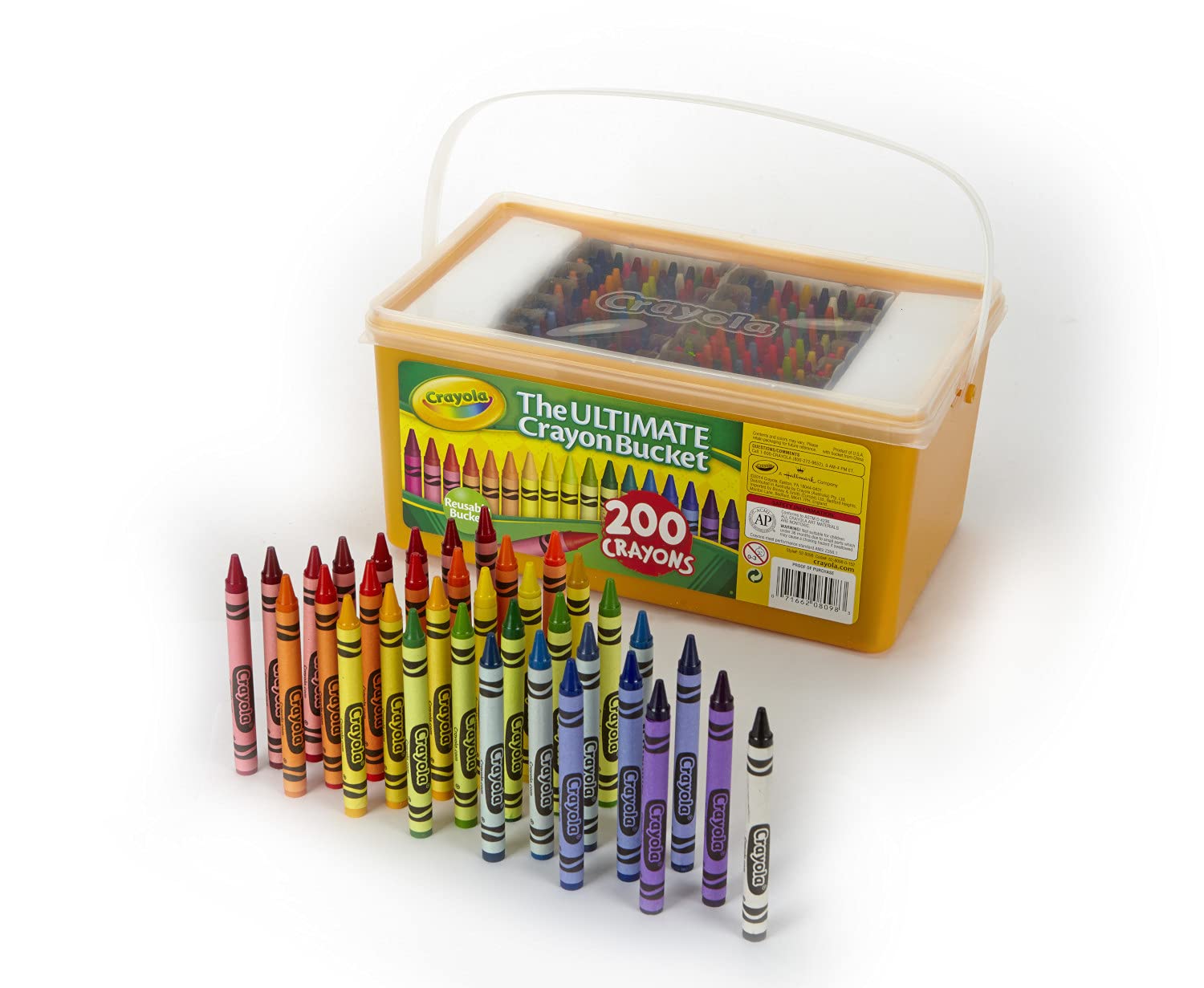 Crayola Ultimate Crayon Bucket, 200 Crayons, Duplicates of Favorite Colors, Gift for Kids