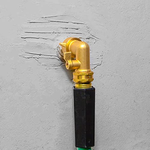 Morvat Hose Elbow Connector 90 Degree, Water Hose Elbow Connector, Brass Elbow Hose Connector, Garden Hose Connector, Solid Brass Elbow Shaped Water Spigot with ON/Off Shutoff Valve…