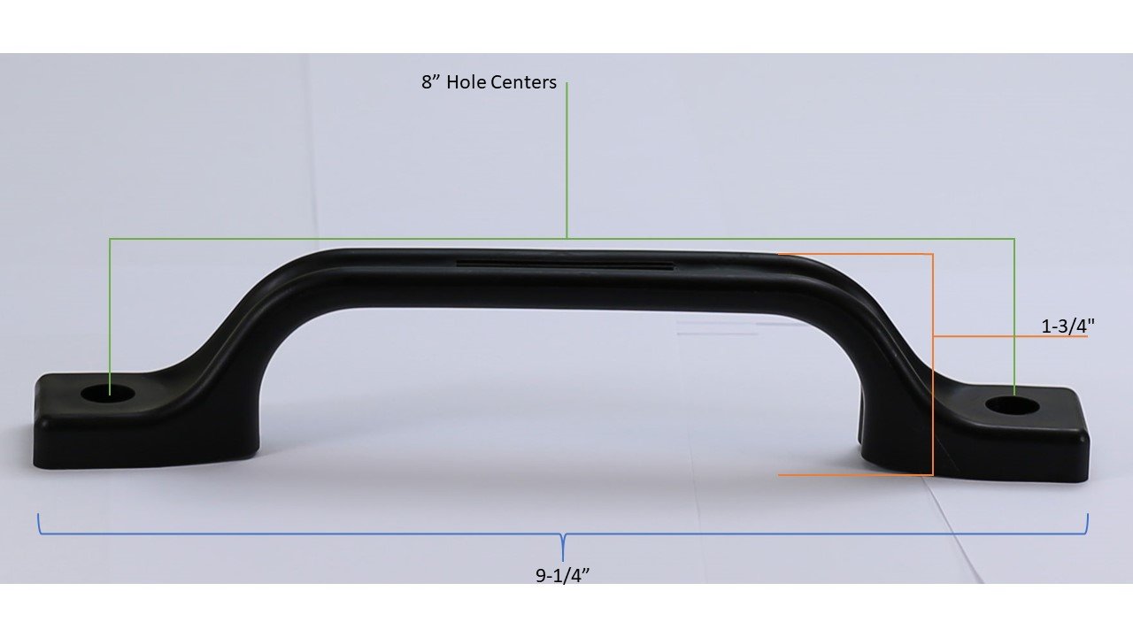 Hamilton Bowes RV External Handle Entry Grab Door Assist Bar for RV, Trailer, Camper, Motor Home, Cargo Trailer, Boat OEM Replacement (Black Plastic) (Black 2-Pack)