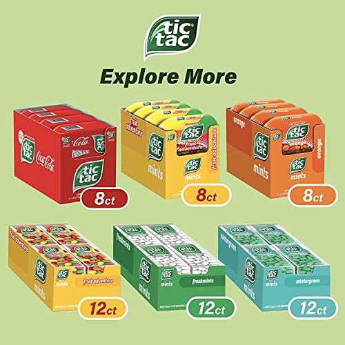 Tic Tac Freshmint Breath Mints, On-The-Go Refreshment, Easter Basket Stuffers, 1 oz, 12 Count