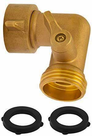 Morvat Hose Elbow Connector 90 Degree, Water Hose Elbow Connector, Brass Elbow Hose Connector, Garden Hose Connector, Solid Brass Elbow Shaped Water Spigot with ON/Off Shutoff Valve…