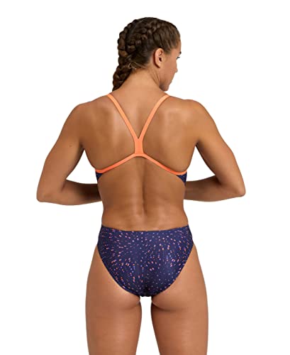 Arena Performance Fireworks Women's Swimsuit Challenge Back One Piece MaxLife Training Suit, Nespola/Navy Multi, US Size 32