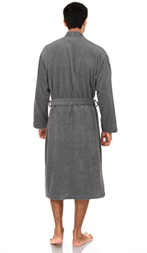 TowelSelections Mens Robe, 100% Cotton Terry Cloth Bathrobe, Spa Bath Robes for Men Large/X-Large Alloy