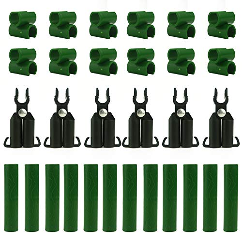 Sunnyglade 30Pcs Adjustable Plant Trellis Connector Clip,3 Different Types of Universal Plastic Plant Connector Stake Clip for Plant Stakes Connecting Tubes Supports