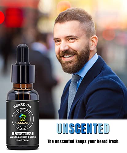Beard Oil 5 Pack w/Unscented,Cedarwood,Sandalwood,Vanilla,Orange,Christmas Stocking Stuffers Fathers Valentines Day Gifts for Men Him Dad Boyfriend Husband,Beard Growth,Soften,Moisturizing,Strength