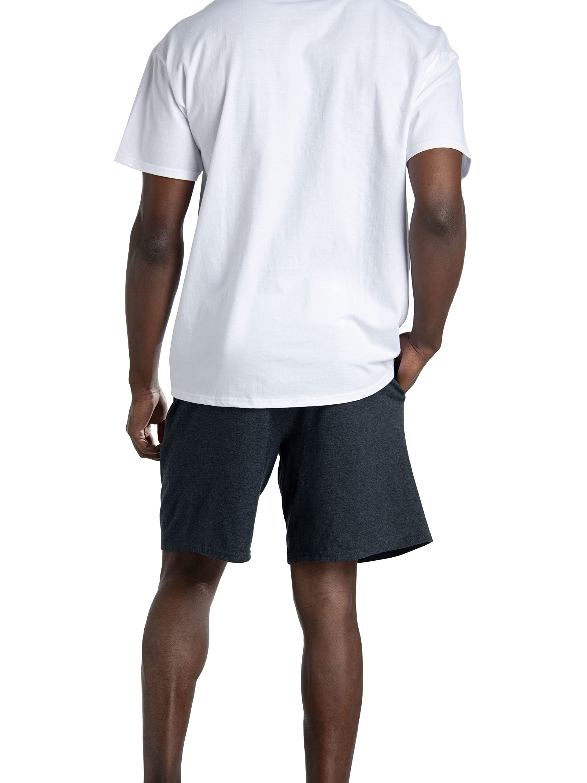 Fruit of the Loom Men's Eversoft Cotton Shorts with Pockets (S-4xl), 2 Pack-Black Heather