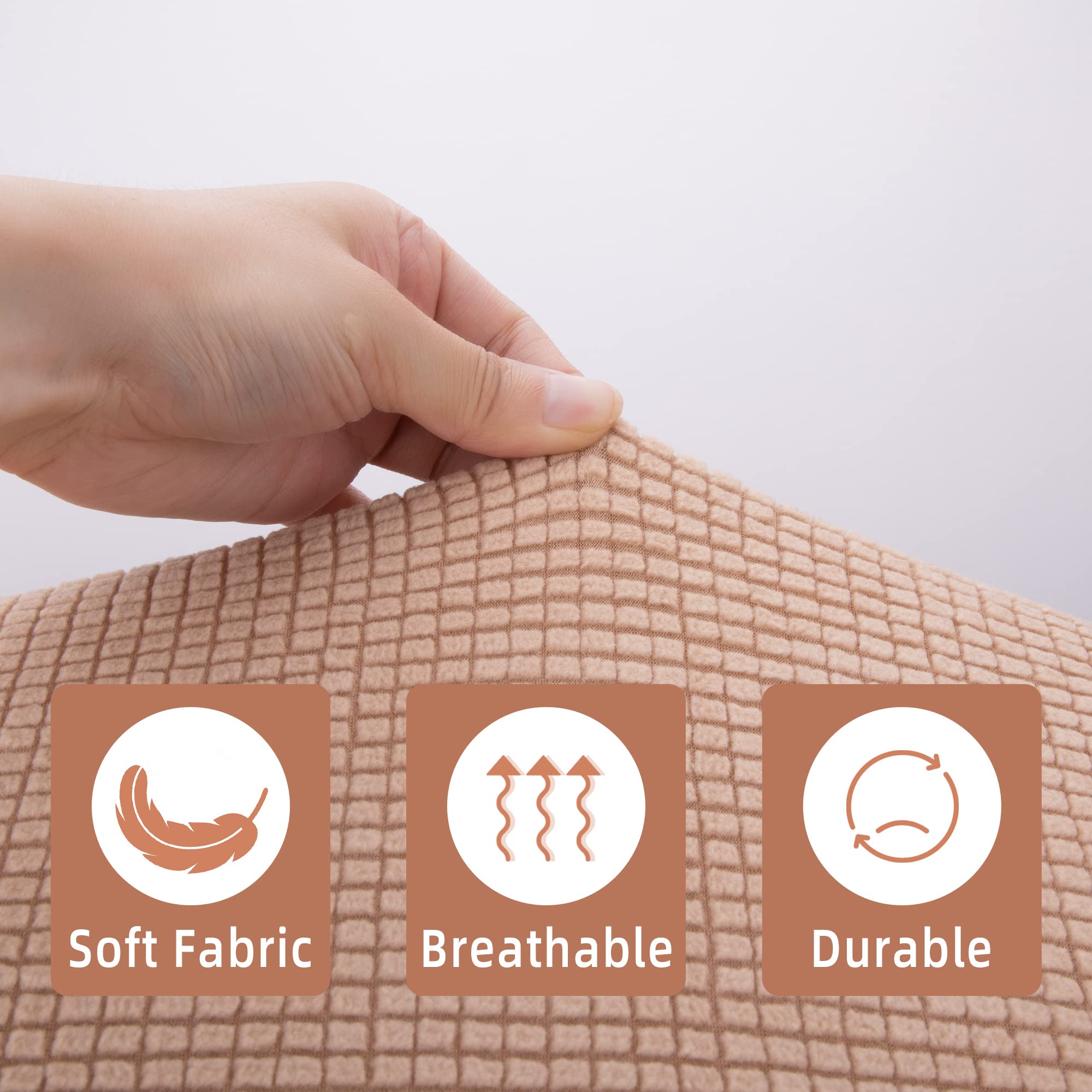 Tlswshsy RV Dinette Cushion Covers-Stretchable Loveseat Sofa Furniture Protector -Elastic Camper Cushion Slipcoversfor RV Camper Car Bench (Khak)